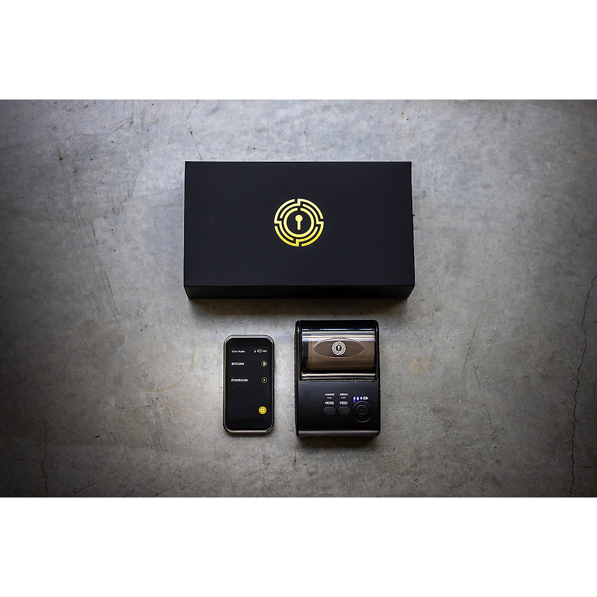 iCoin Wallet & Printer - Cold Storage Digital Crypto Hardware with 3in Color LCD Touchscreen, Secure Messaging and Digital Wallet for NFT, Crypto Currency and Tokens, All-in-one with Secure Printer