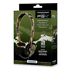 dreamGEAR Broadcaster Wired Headset for the PS4 with Flexible Boom Microphone and Inline Volume/Mute Control (DGPS4-6420)