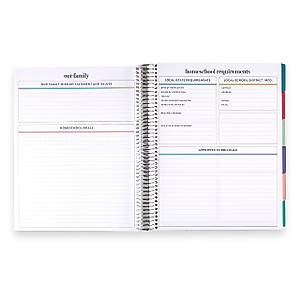 Undated Homeschool Planner 8.5&quot; x 11&quot; Platinum Spiral 12-Month. Colorful Cosmos Classic Cover by Erin Condren
