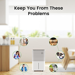 FREE VILLAGE Dehumidifier, 45 Pint (50 Pint Under 90°F/90% RH) Dehumidifiers for Home Up to 3500 Sq. Ft, Auto Drainage, Digital Control Panel, 24 Hr Timer, Dehumidifier for Basement, Bathroom, Bedroom