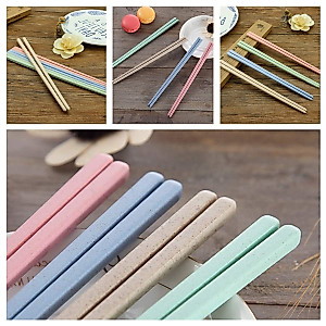 8 Pairs Reusable Chopsticks Dishwasher Safe, ECO-Friendly Wheat Straw Chinese Chopsticks Alternative to Wooden Plastic Bamboo (4 Colors)