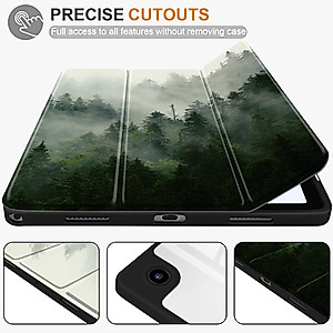 Batianda Case for Samsung Galaxy Tab A8 10.5 inch 2022 Model (SM-X200/X205/X207) Shockproof Cover with Clear Transparent Back Shell TPU Bumper Auto Sleep/Wake,Forest