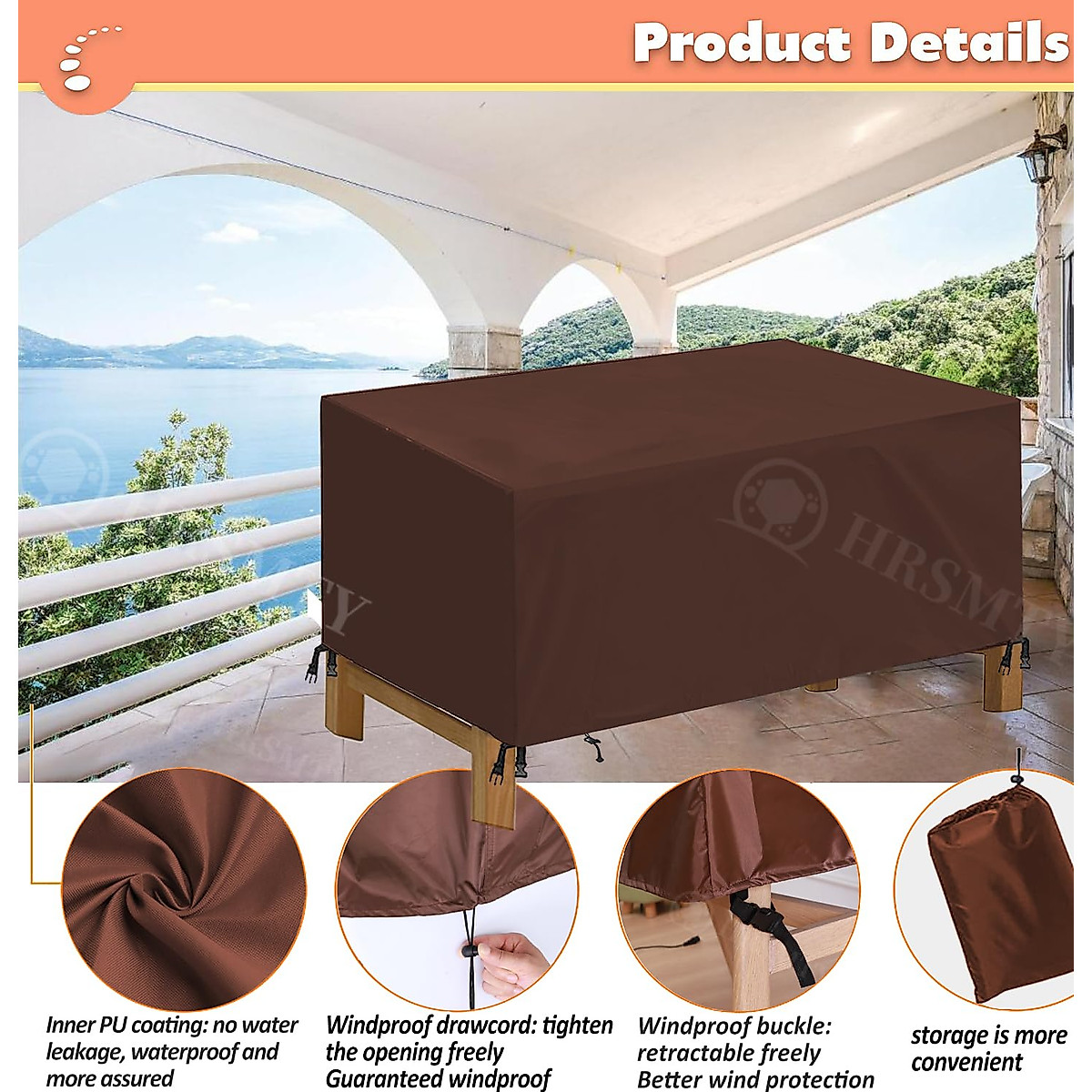 Patio Furniture Covers Heavy, Outdoor Furniture Set Cover Sectional Sofa Waterproof, Heavy Duty 420D Patio Garden Dining Table and Chair Couch Covers, Anti-UV, Weatherproof