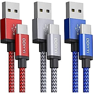DDIYYI Long USB Type C Cable Fast Charging [3-Pack 10ft], USB A to USB C Charger Cable, Braided Cord for Samsung Galaxy S22 S21 S20 S10e S10 S9 S8 Plus, Note 20 10 9 Ultra, A10e A11 A12 A13 A03s A32