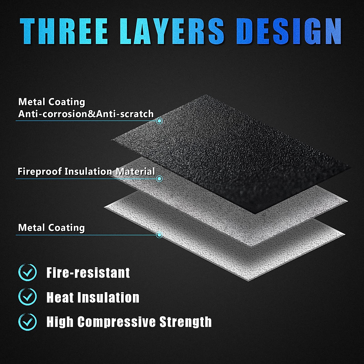 xydled Fire Resistant Safe Fire Safe Box with Key Lock for Home Office Security Storage for Valuables Documents,12.8 x 8.5 x 4.5 Inch,Black