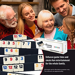 106 Rummy Tiles Game, Rummy Cube Sets Travel Game Outlasting Color with Aluminum Case & 4 Anti-Skid Durable Trays. Board. 106 Tile, 4 Players. Deluxe Edition.