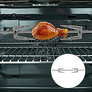 DOITOOL Rotisserie Meat Forks Stainless Steel Air Fryer Fork Grill Spit Rod Roast Fish Chicken Forks for Home Camping Picnic
