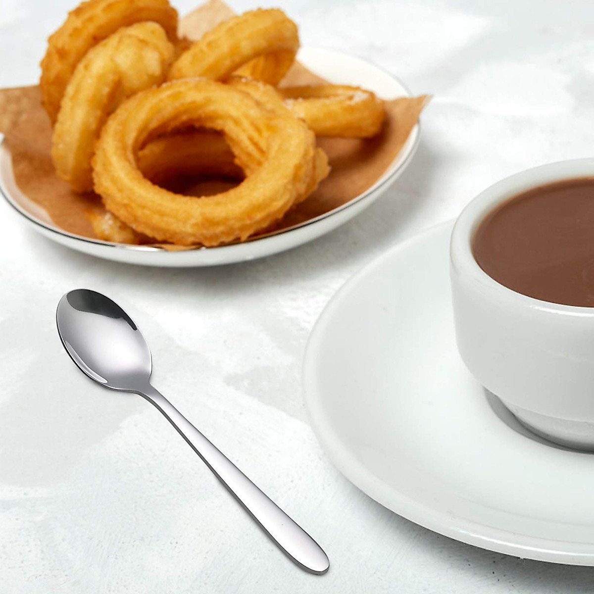 Zerdyne 12-Piece Stainless Steel Teaspoon, Small Spoon