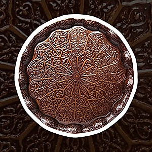 Turkish Ottoman Coffee Tea Beverage Serving Wavy Tray 35cm (Antique Copper)