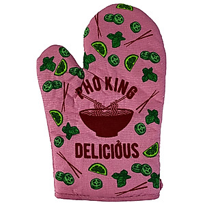 Pho King Delicious Oven Mitt Funny Vietnamese Soup F*cking Delicious Graphic Novelty Kitchen Glove Funny Graphic Kitchenwear Funny Food Novelty Cookware Pink Oven Mitt