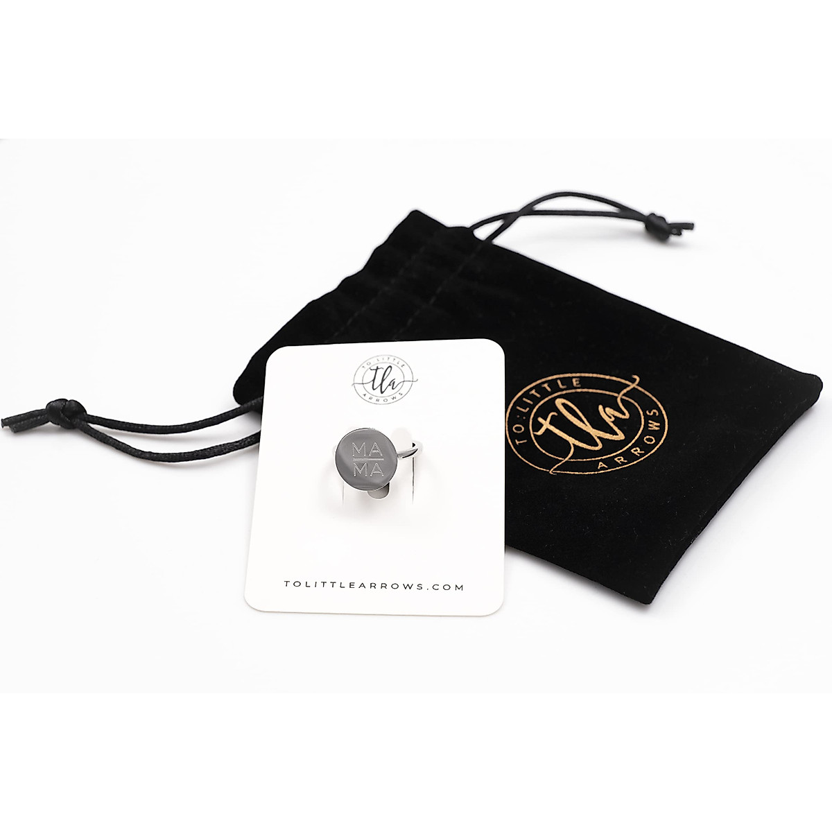 to: little arrows Mama Ring for Birthday, Mother's Day, Anniversary (Silver - Size 7)