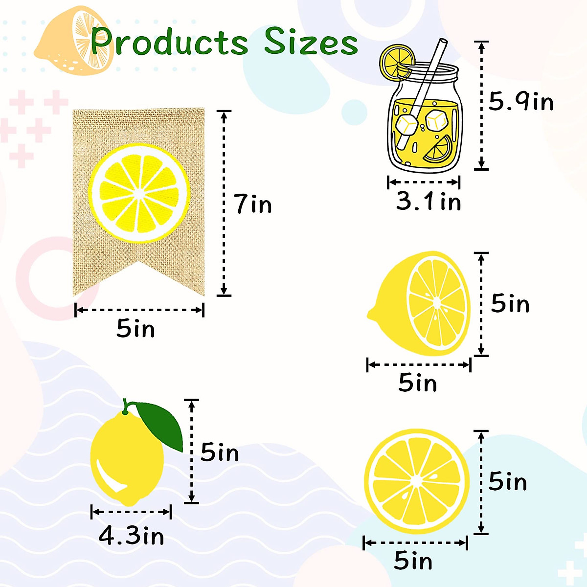 VILIFEVER Burlap Lemonade Banner for Lemonade Stand Decorations, Lemon Garland Summer Lemon Party Decorations Lemonade Themed Bridal Shower Birthday Party Supplies Lemon Decor