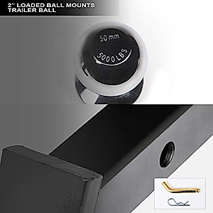 Stehlen 642167819295 Universal Trailer Hitch 7 Inch Drop Loaded Ball Mount Receiver 2" - Silver with Polished Chrome