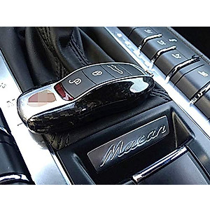 iJDMTOY Direct Replacement Black Carbon Fiber Pattern Key Fob Side Panel Trims Compatible with Porsche Cayenne Panamera Macan 911, etc