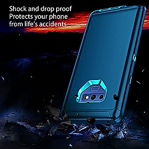 Regsun for Galaxy Note 9 Case,Shockproof 3-Layer Full Body Protection [Without Screen Protector] Rugged Heavy Duty High Impact Hard Cover Case for Samsung Galaxy Note 9,Turquoise