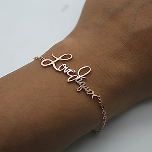 Joelle Jewelry Design Handwriting Bracelet Personalized Memorial Signature Bracelet Custom signature bracelet - 925 Sterling Silver