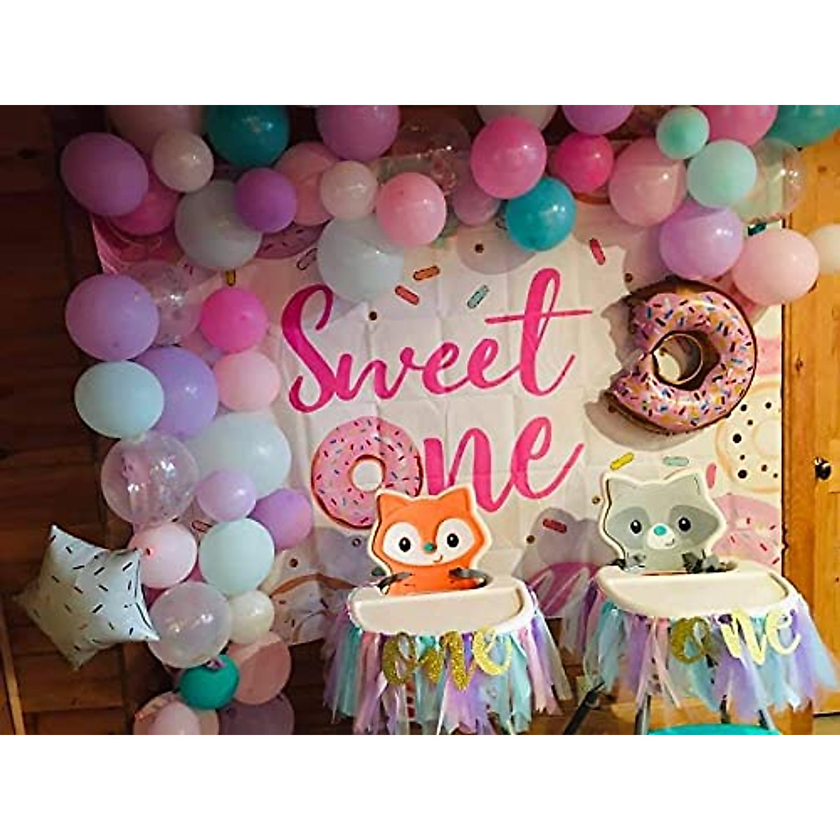 Avezano Donut Sweet One Backdrop Doughnut First Birthday Party Background 7x5ft Sprinkles Confetti Donuts 1st Birthday Photo Booth Banner Cake Table Decorations for Girls