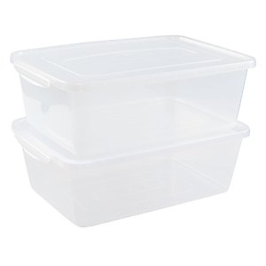 Utiao 16 Quart Clear Latching Bin with Lid, 2 Pack Multiuse Plastic Container Box