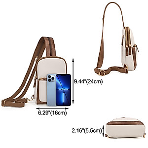UTO Sling Bag for Women Crossbody Trendy Chest Belt Bag Convertible Backpack Purse with Wide Shoulder Zip Straps