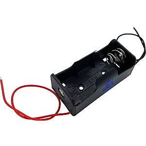Jex Electronics One/Single/1X C DIY Battery Holder Case Box Base 1.5V PCB Mount with Bare Wire Ends