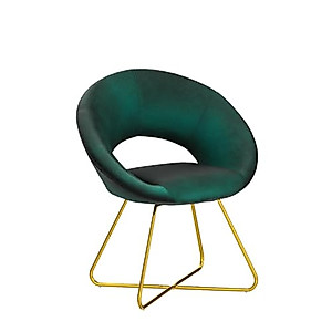 Giantex Modern Velvet Accent Chair Set of 2, Comfy Cute Upholstered Vanity Desk Chair, Max Load 300 Lbs, Decorative Mid Century Single Sofa Armchair for Living Room, Bedroom, Dining Room, Green