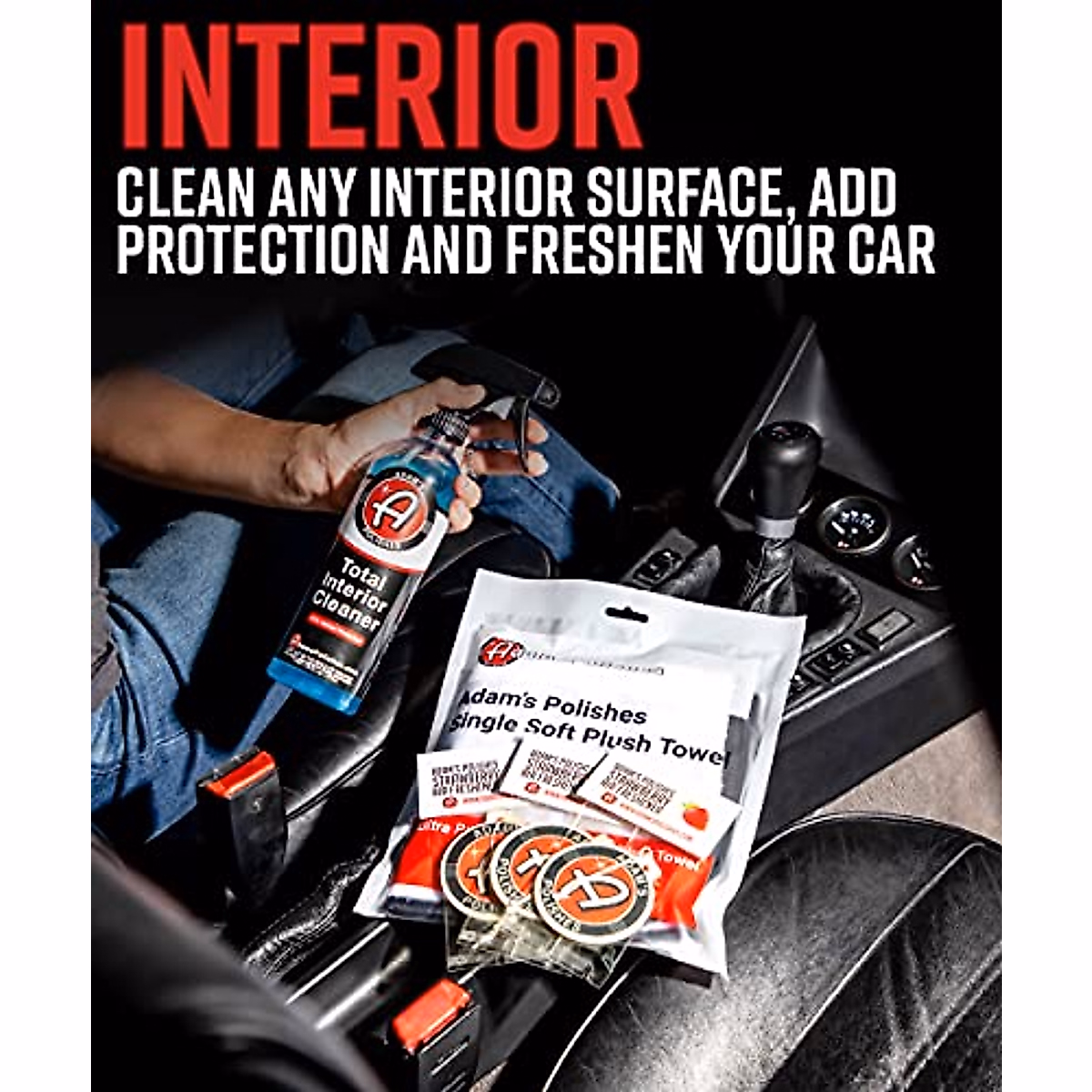 Adam's Arsenal Builder Car Cleaning Kit (6 Item) - Our Best Value Car Detailing Kit | Car Shampoo Wash Soap, Wheel & Tire Cleaner, Total Interior Cleaner, Glass Cleaner. Tire Shine CS3