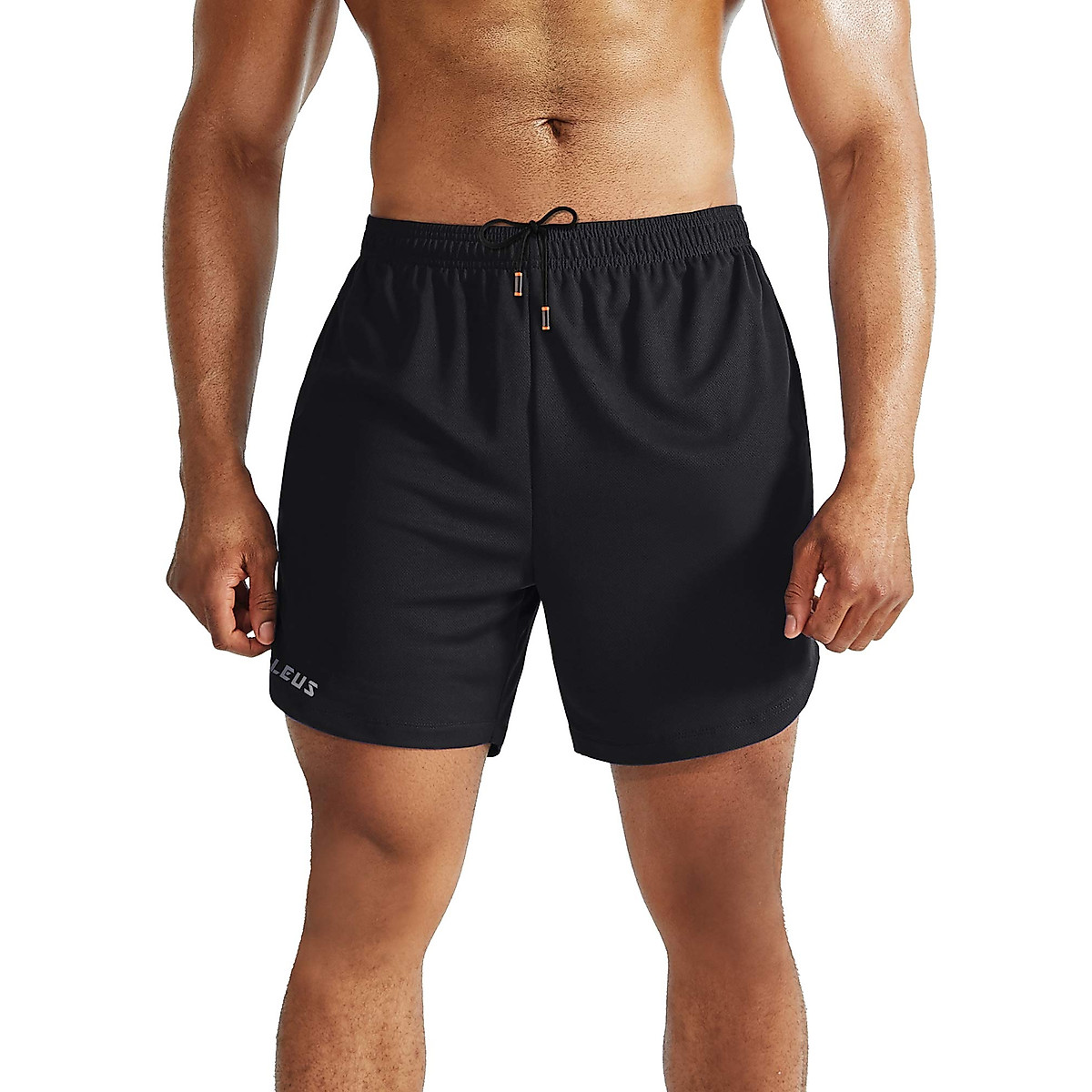 NELEUS Men's 2 in 1 Running Shorts with Liner,Dry Fit Workout Shorts with Pockets,6070,2 Pack,Black/Grey,US L,EU XL