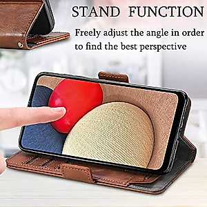 HUANGTAOLI Phone Case for Oppo A77 5G, PU Leather Wallet Card Slots Magnetic Closure Protective Phone Case for Oppo A77 5G Brown