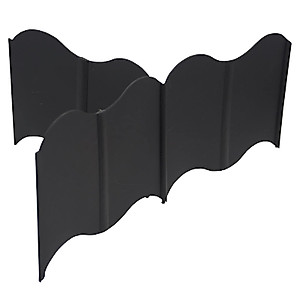 Orgrimmar 40PCS Interlocking Landscaping Edging Kit, Plastic No-Dig Pound-in Garden Edge(6.1” x 5.3”) - Black