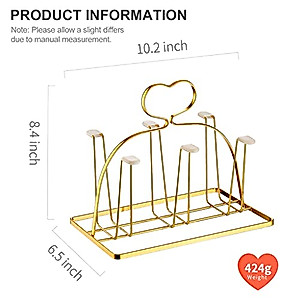 XWOZYDR Bottle Drying Rack Metal 6 Cup Mug Holder Protective Hooks Non-Slip Bottle Drying Holder Tree for Glasses Coffee Mug