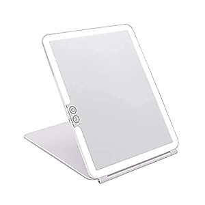 deweisn Folding Lighted Makeup Mirror with 72 LEDs 3 Colors Light Modes USB Rechargable 1800mA Batteries Portable Ultra Thin Compact Vanity Mirror Dimmable Travel Mirror