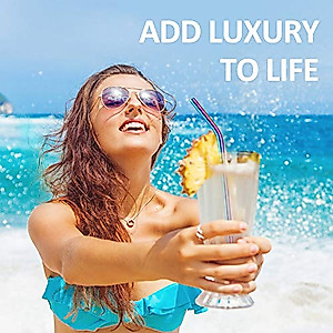 Reusable Metal Straw Boba Straws Extra Wide Stainless Steel Smoothie Straw Drinking Straws with Cleaning Brush & Pouch Magic