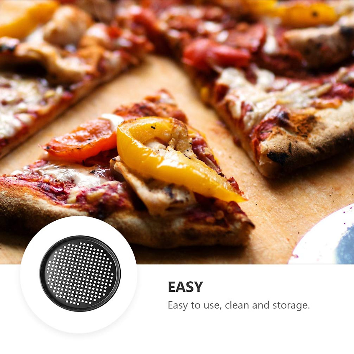 DOITOOL 1PCS Round Pizza Pan Nonstick 11 Inch Pizza Pan with Holes,Pizza Baking Pan for Oven Baking Supplies (Black,28x28x1cm)