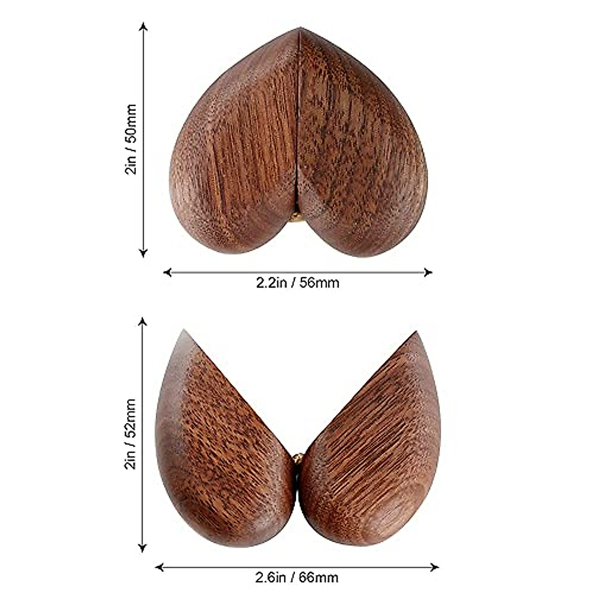 SINMAR Wooden Ring Box for Wedding Ceremony, Small Heart Shaped Proposal Engagement Ring Boxes for Wedding Wedding Ring Boxes for Ceremony(black walnut)