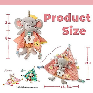 YOLINYOISH Animal Snuggler Lovey Blanket for Kids, Babies, Boys, Girls, Triangle Neutral Security Blanket with Stuffed Animal (Rabbit)