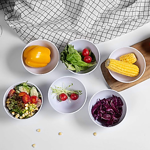 Webbylee Melamine Cereal Bowls set - 6pcs 20oz White Soup Bowls for Daily Use, Dishwasher Safe, Durable,Breat-resistant