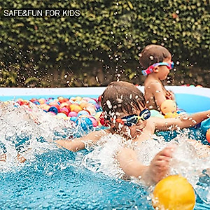 Inflatable Blow Up Kiddie Pool Family Swimming Pool Family Full Size Rectangular Pool Paddling Water Splashing Ball Pool for Kids Toddler Adult for Outdoor Garden Backyard, 103" X 69" X 20"