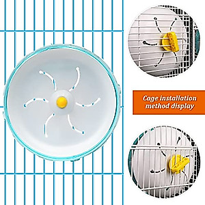 Hamster Flying Saucer Silent Running Exercise Wheel, 8.3" Quiet Hamster Exercise Wheel Spinner with 180ml Water Bottle for Hamsters Gerbils Mice