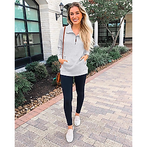 BTFBM Women Fashion Quilted Pattern Lightweight Zipper Long Sleeve Plain Casual Ladies Sweatshirts Pullovers Shirts Tops (White, X-Large)