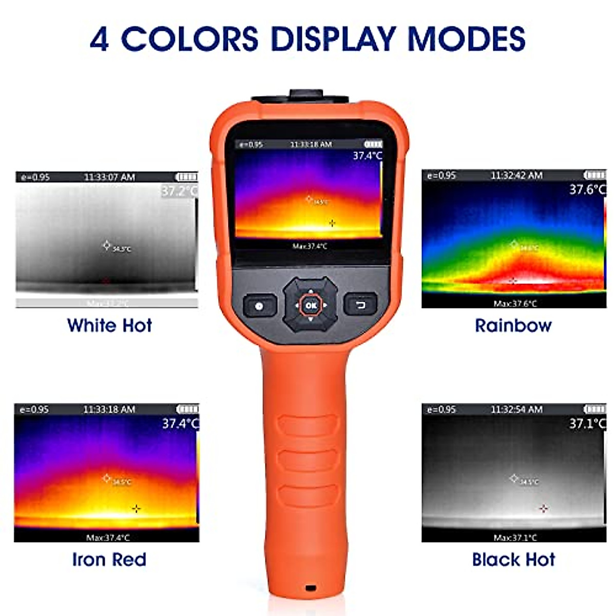 Thermal Imaging Camera, 206x156 IR (32000 Pixels) Resolution Handheld Thermal Imager, Rechargeable Infrared Camera Detector Gun w/3.5 Inch HD Screen & 6G Micro SD Card,Temper Measure Range -20°C~330°C