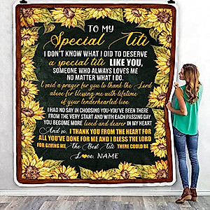 CenturyTee Personalized to My Special Titi Blanket from Niece Nephew Thank You The Best Titi Birthday Mothers Day Thanksgiving Christmas Customized Fleece Blanket (30 x 40 Inches - Baby Size)