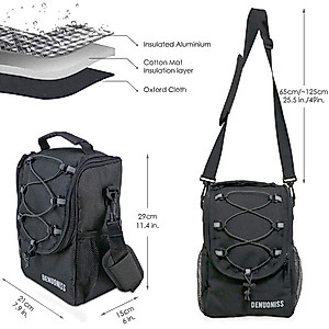 Sethruki Lunch Bag Insulated Lunch Box Lunch Shoulder Tote Bag Drinks Holder Durable Oxford Thermal Snacks Organizer for Women Men Work Picnic Hiking Beach Fishing