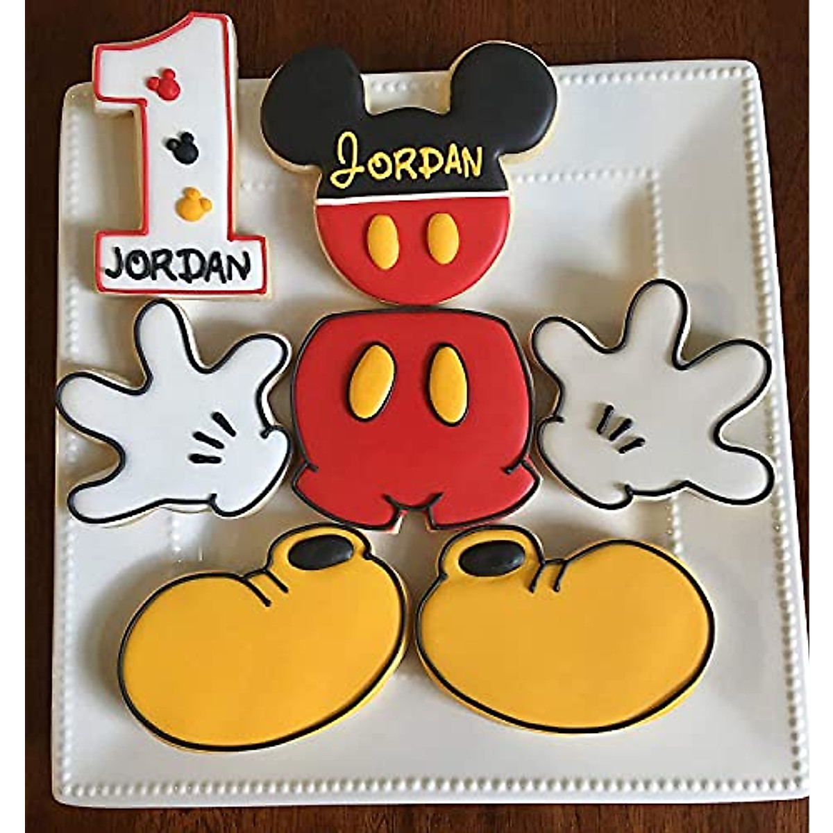 5PCS Mickey Mouse Cookie Cutters, Mickey Minne Mouse Shapes Themed Biscuits Molds Stainless Steel Metal Cutter for Kids Birthday Party Holidays Baby Shower