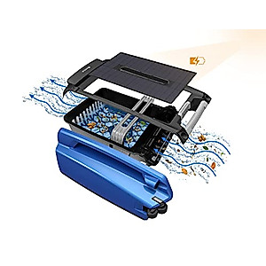 Betta 2 - Solar Powered Automatic Robotic Pool Skimmer with Twin Chip-Controlled Salt Chlorine Tolerant (SCT) Motors (Blue)