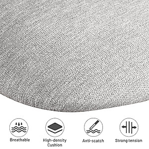 FurnitureR Desk Chair Armless, Study Computer Chair Adjustable Swivel for Student Children Kids, Comfy Cute Home Office Chair Fabric Seating Cushion and Plastic Low-Back with Rolling Wheels, Grey