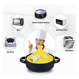 Non Stick Flower Painted Moroccan Tagine Pot Easy To Clean Clay Ceramics Casseroles Slow Cooker For Cooking Healthy Food 22.5.28