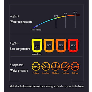 Square Smart Toilet Seat Drying and Deodorizing Toilet Bidet Seat, Suitable for Square White Seat, Warm Air Drying, Stainless Steel Nozzle