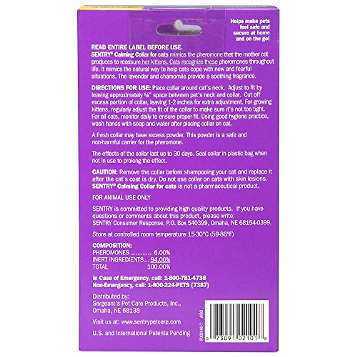 Sentry Calming Collar For Cats