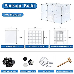 BRIAN & DANY 2-Tier Small Animals Playpen, Portable Pet Playpen Indoor with 2 Doors for Puppy, Hamsters, Guinea Pig, Rabbits - 28 Panels, 43.1" x 27.5" x 27.5"