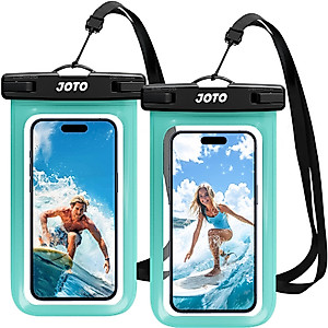 JOTO IPX8 Waterproof Phone Pouch Case, Underwater Dry Bag for Phone Protector for iPhone 15 14 13 12 11 Pro Max, Galaxy S24 S23 S22 Ultra Pixel to 7" Cruise Vacation Essential -2 Pack, Green
